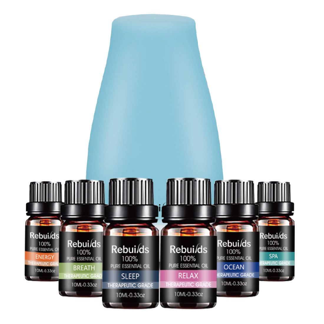 Ultrasonic Diffuser, Humidifier & Purifier 300ml with 6 Oil Blends ...