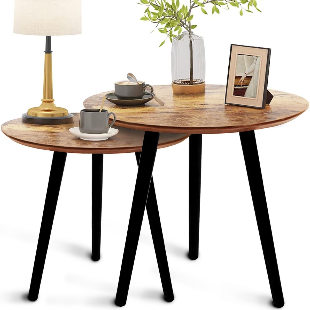 Coffee Table 2 Set Side Table Melamine Patio Office End Table | Shop ...