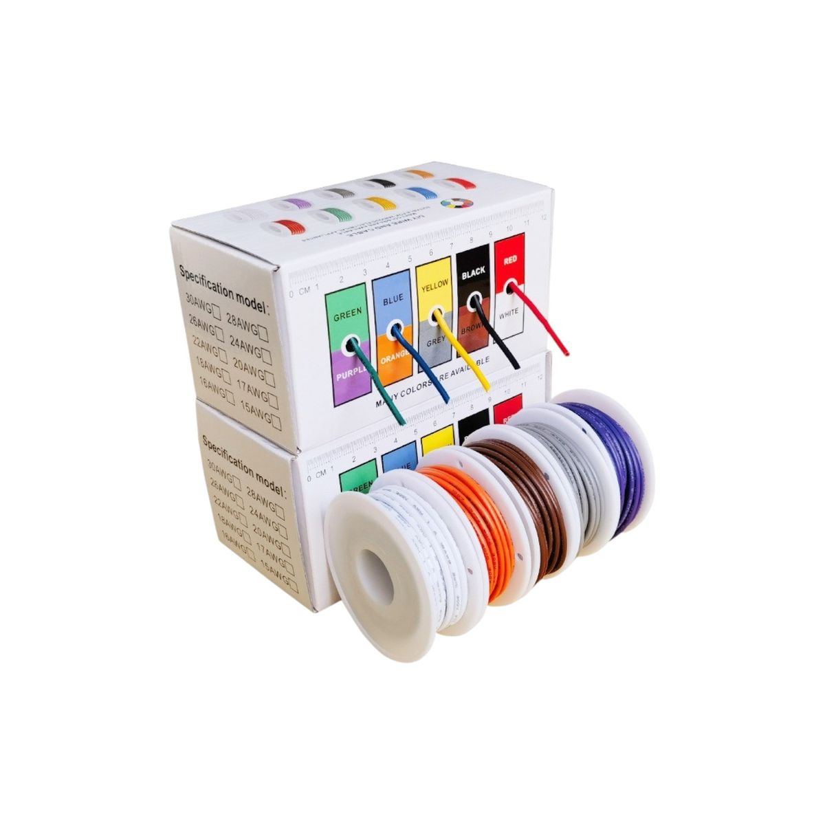 DIY Electrical Wire UL1007 Standard 24AWG Wire 5 rollsx 20m (100m ...