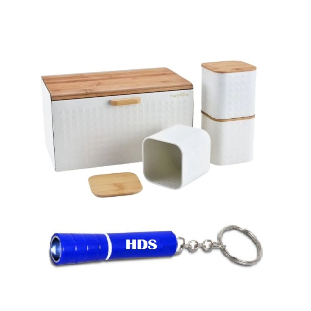 TMH TK-ST509 Metal And Wooden Kitchen Storage Box Set With HDS Torch ...