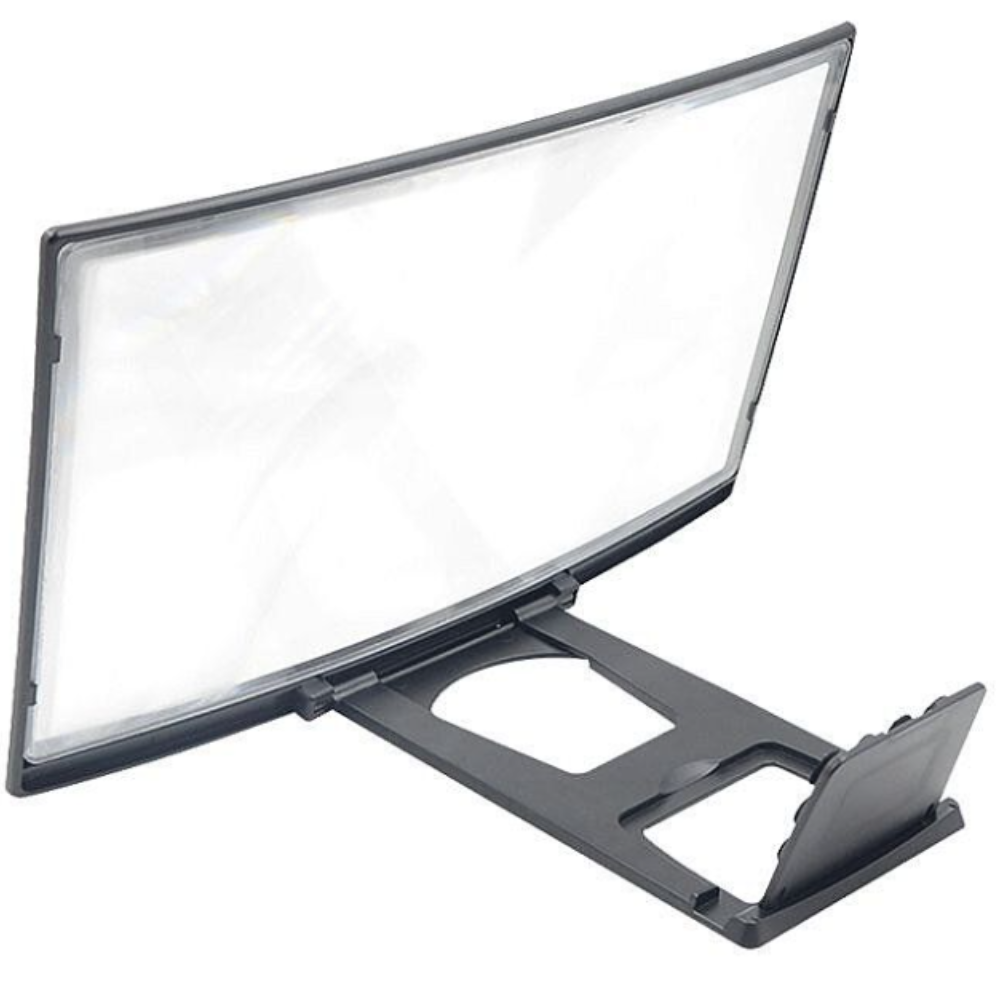 Curved Phone Screen Magnifier, Magnifying glass with Phone Stand Holder ...