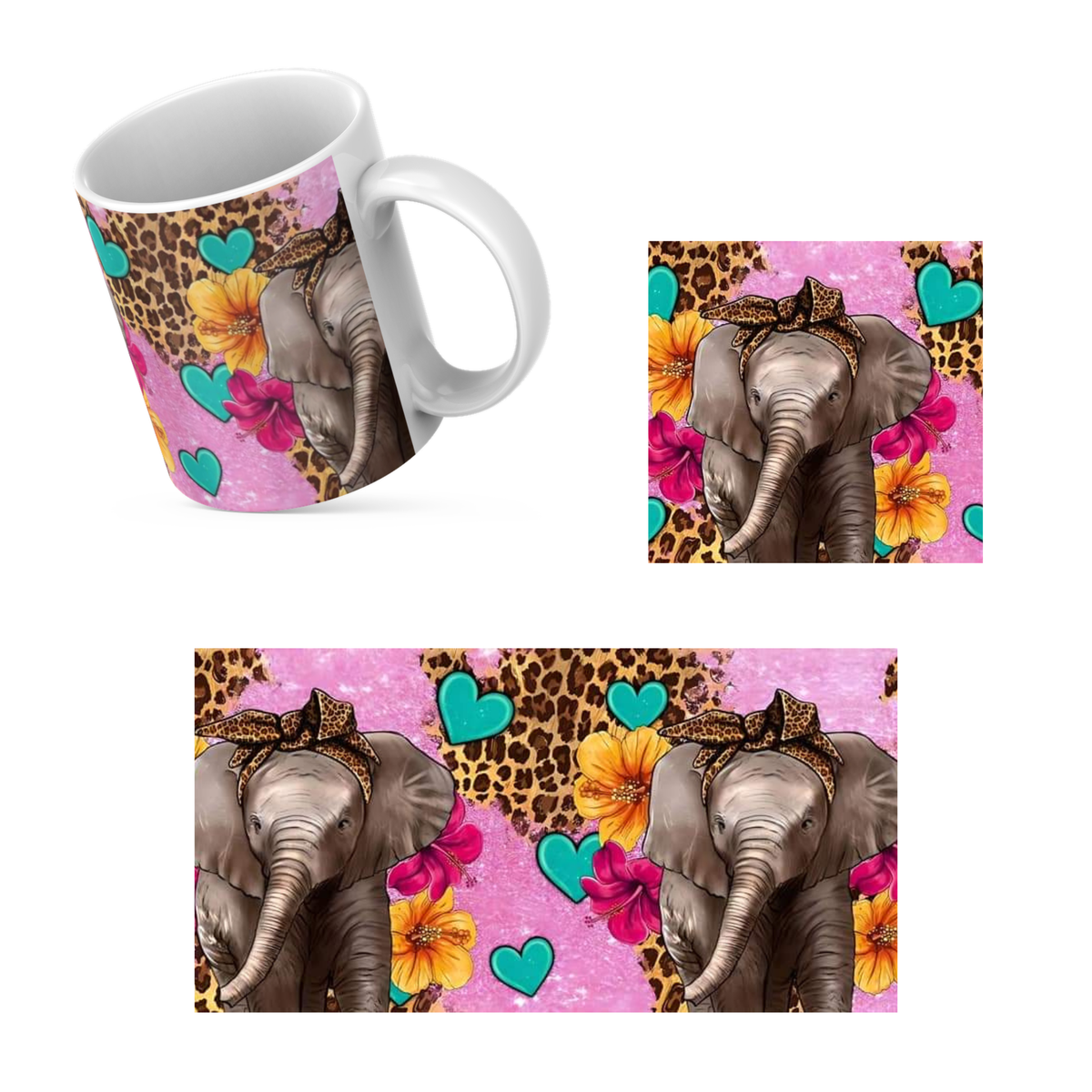 Elephant Printed Mousepad, Mug & Coaster Set | Shop Today. Get it ...