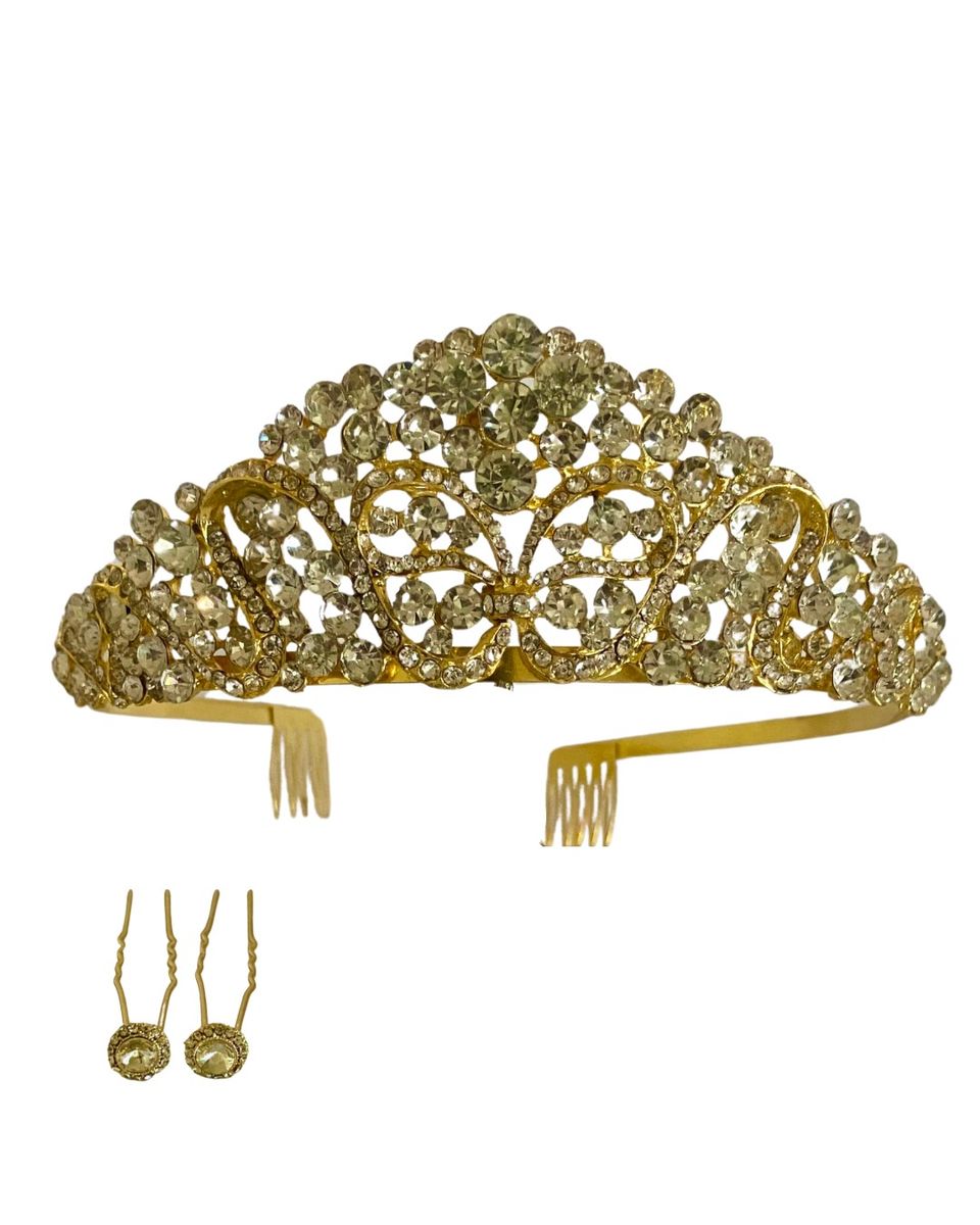 Rhinestone Crystal Tiara With 2 Rhinestone Hair Pins | Shop Today. Get ...