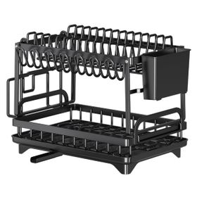 Dish Rack Kitchen Dish Drainer,Rustproof 2-Tier Dish Drying Rack ...