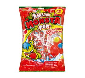 Amazon Monsta Pops Strawberry Sensation Lollipops - Pack of 48 | Shop ...