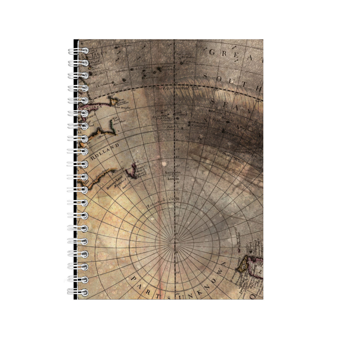 Old Map 8 A5 Notebook Pad with Lines Trendy Graphic Birthday Present ...