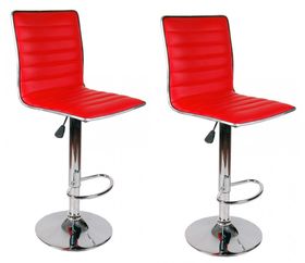 Bar Stools / Kitchen Counter Chairs - Set of 2 – Red Colour | Shop ...