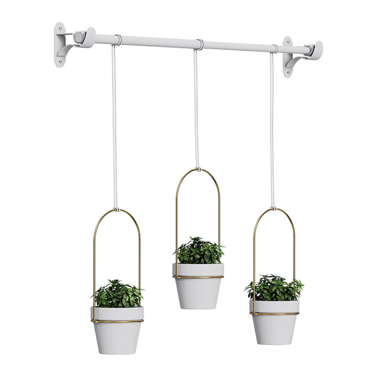 3 Piece Hanging Flower Pot Succulent Flower Basket Retractable Rod ...