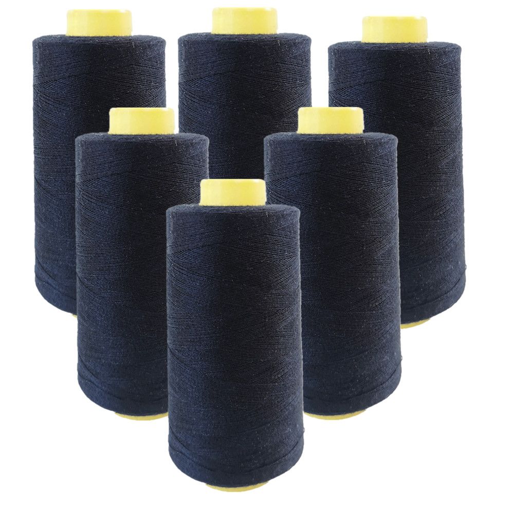 6 x Cotton Thread Spool Yarn For Sewing Machine - 1000m - Black | Shop ...
