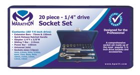 Marathon Tools Socket Set 1/4inch dr. 20 piece - Steel case | Shop ...