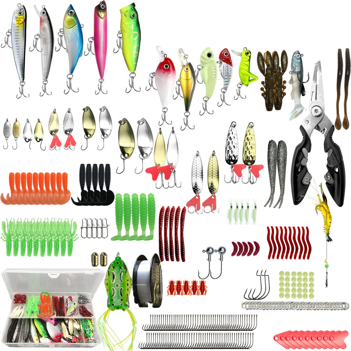 280Pcs Fishing Lures Kit Tackle Box Fishing Bait Lure Gear Kit Gift for ...