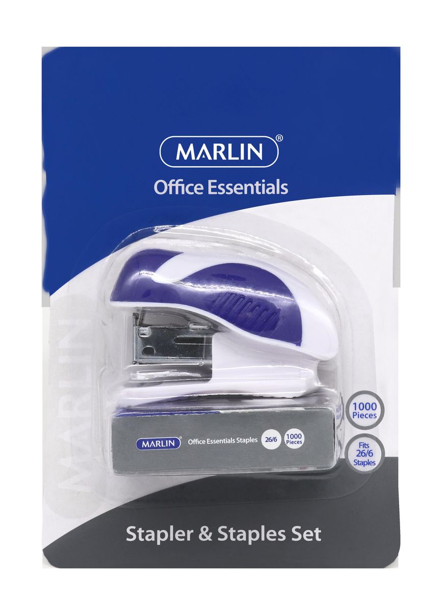 Marlin Office Mini Stapler with built-in staple remover & 26/6 staples ...
