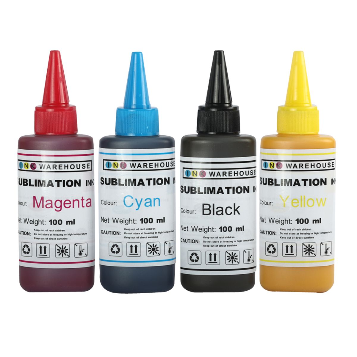INKWAREHOUSE Sublimation Dye Ink Bottles B/C/M/Y - 100ML | Shop Today ...