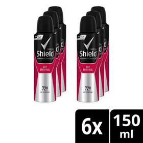 Shield Men Dry Original Antiperspirant Deodorant Body Spray 6x150ml ...