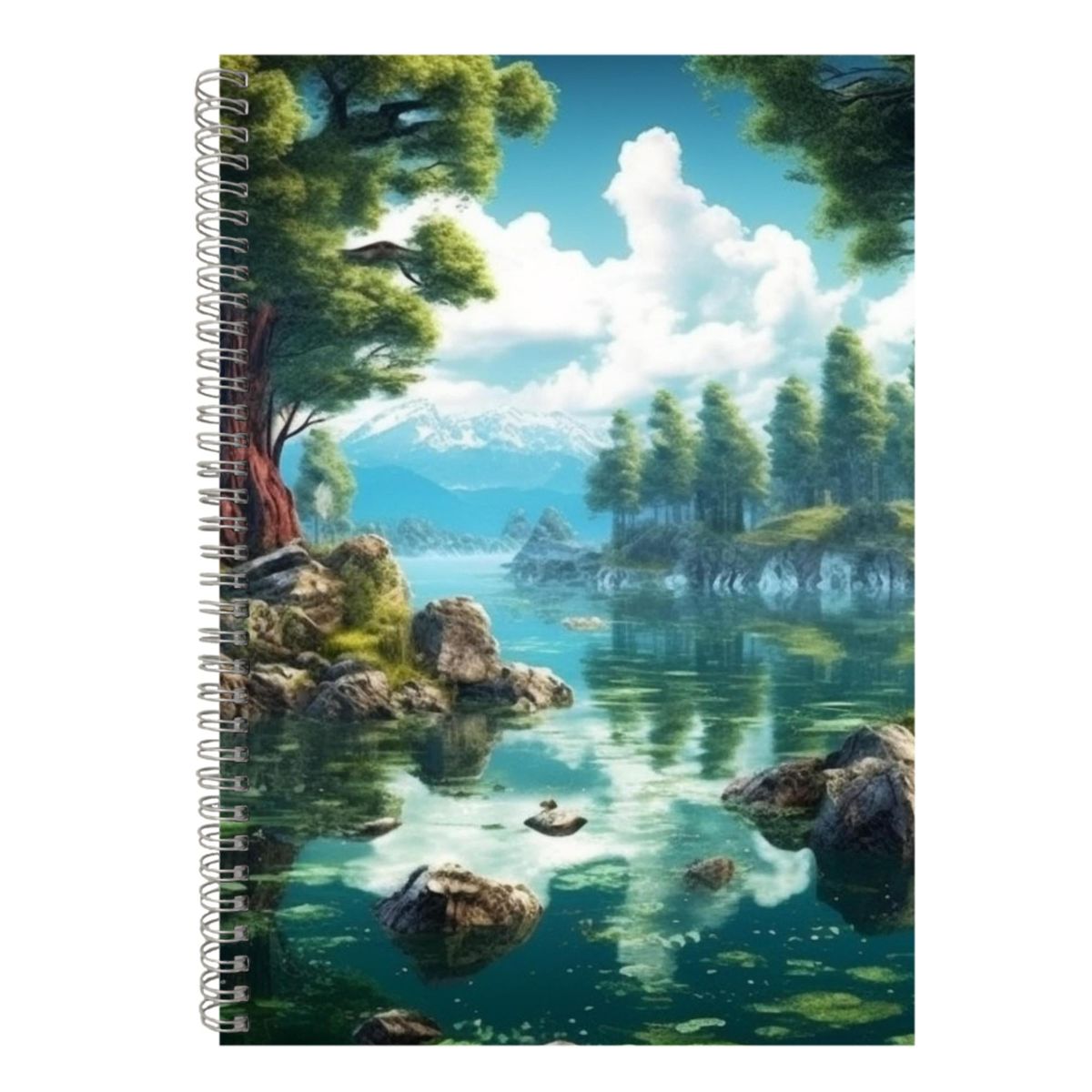 Blue A4 Notebook Pad for Mystical Nature Lovers Graphic Design Present ...