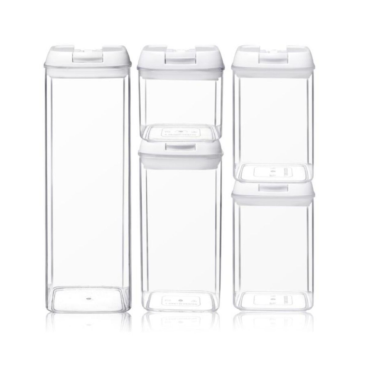 Zoco & Mii 5 Airtight Pantry Food Storage Containers With Easy Lock ...