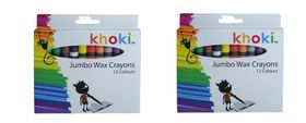 Bulk Pack Khoki Jumbo Wax Crayons 12 Colours (2pack) | Shop Today. Get ...