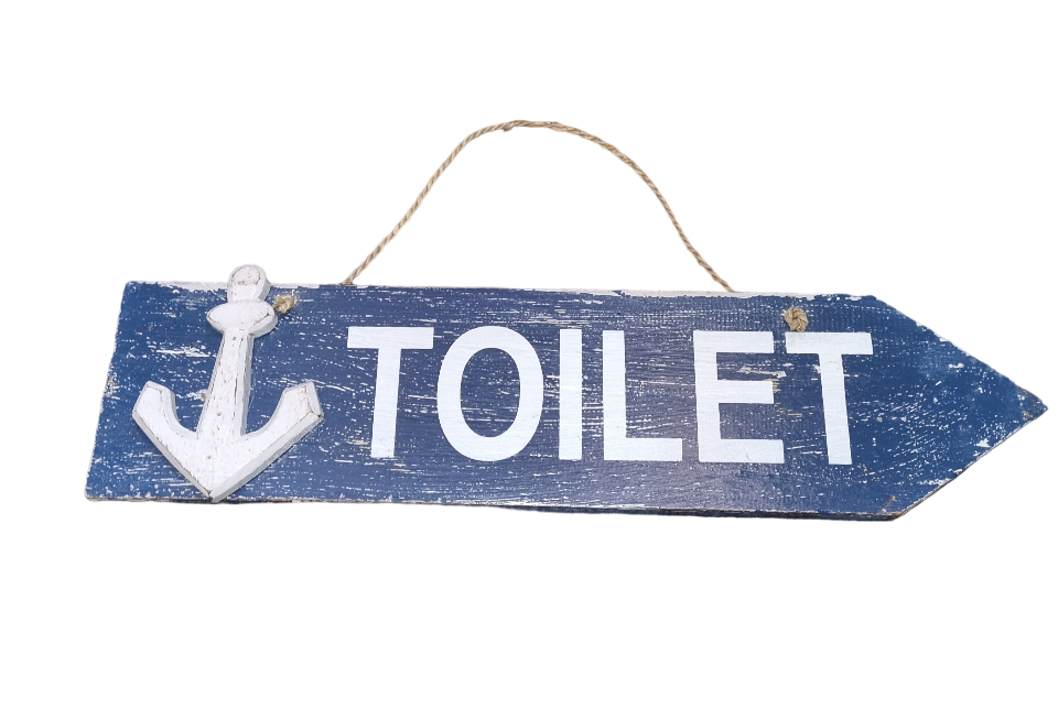 Toilets Arrow Right Sign - 45cm x 10cm | Shop Today. Get it Tomorrow ...