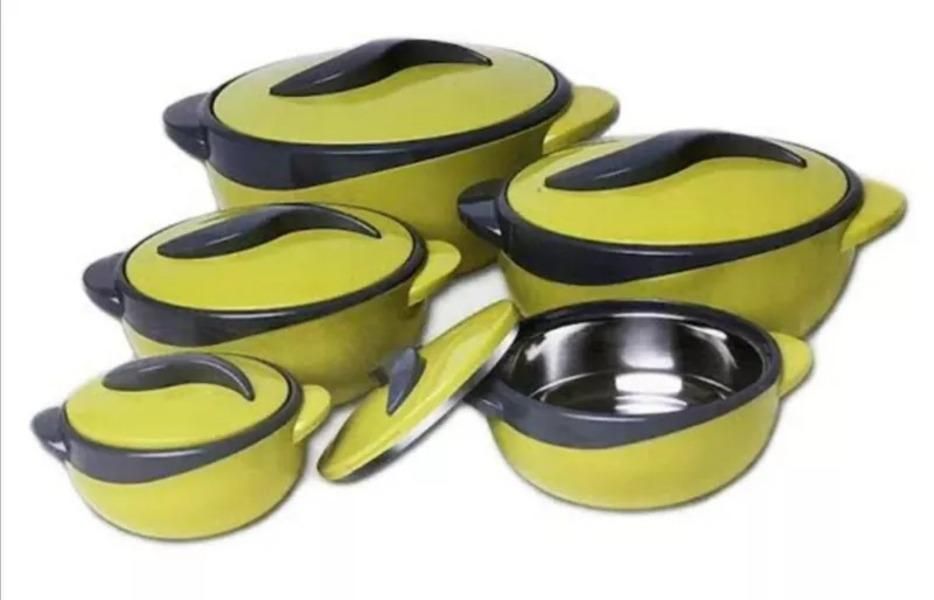 Food Warmers Thermo Containers 5 Pieces Set - 500ml to 4500ml - gREEN ...