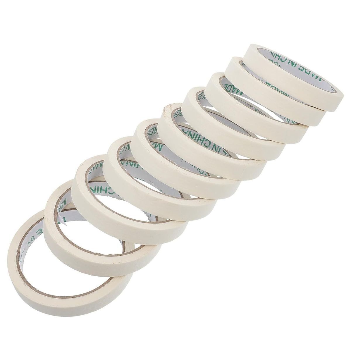 10 Pcs White Single Side Crepe Paper Adhesive Masking Tapes Tearable ...