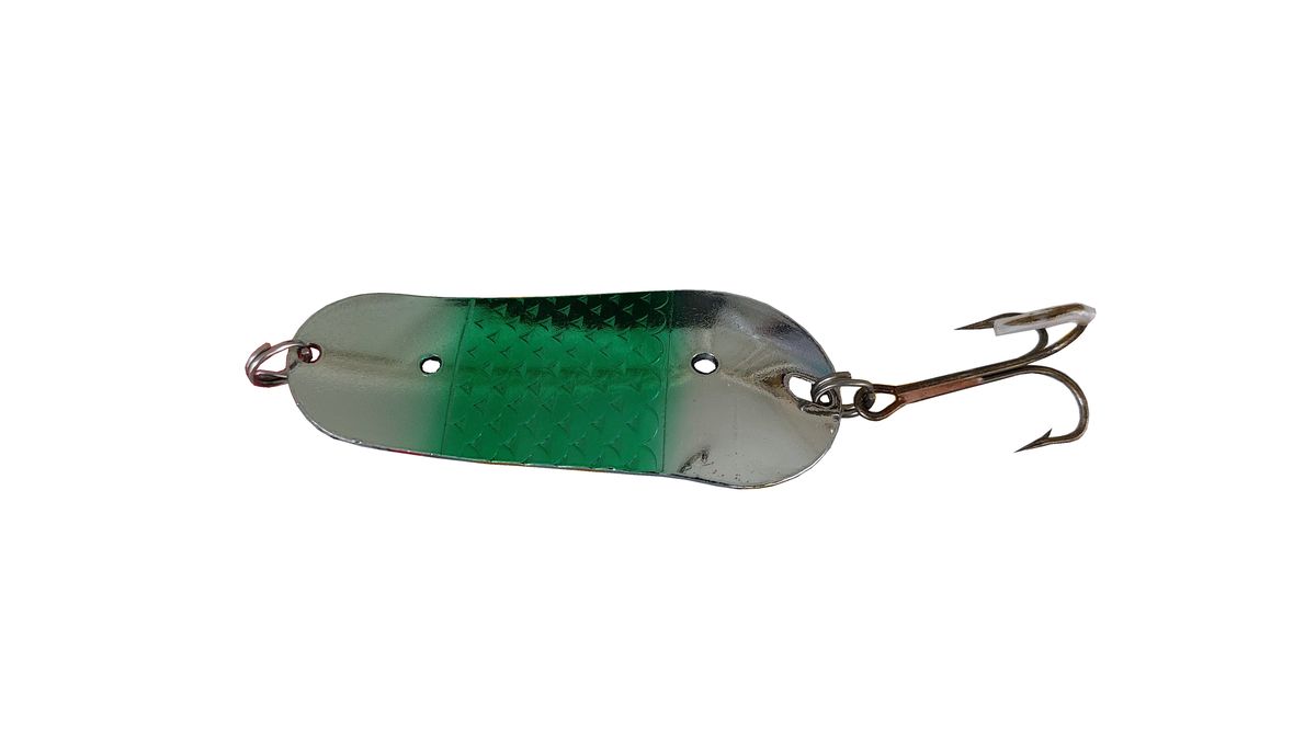 Spoon Spinner Bait - Silver and green - 25g - Treble Hook | Shop Today ...