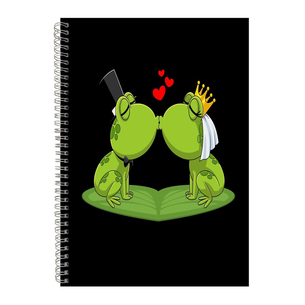 Kissing Frogs A4 Notebook Spiral Lined Frog Lovers Graphic Notepad Gift ...