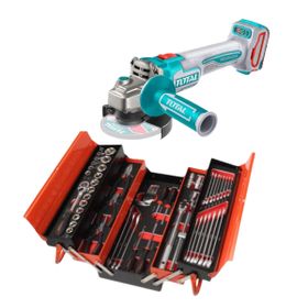 Total - Lithium-Ion Angle Grinder - 115MM With 62 Pc Cantilever Tool Box | Shop Today. Get it ...