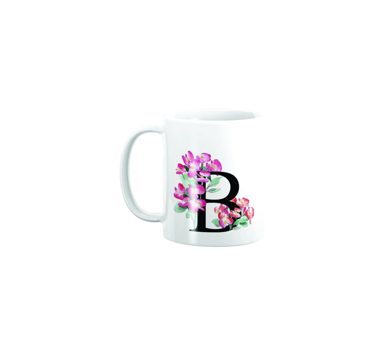 PepperSt Mug - Letter 'B' Begonia Flower Monogram Typography | Shop ...