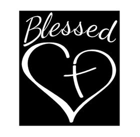 Blessed Cross And Heart Christian Decal Vinyl Sticker For Car Walls ...