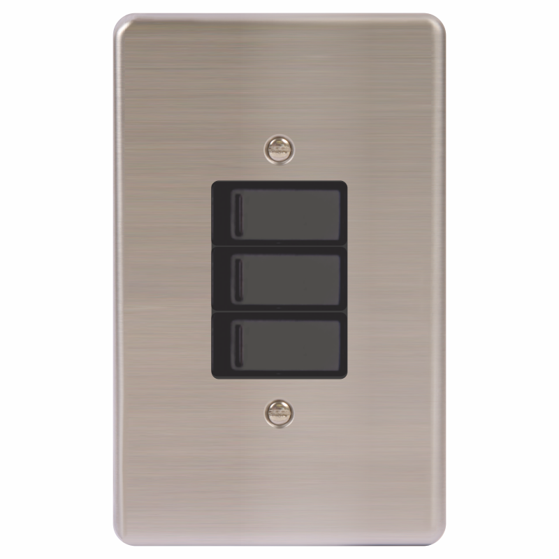 LESCO, 3 Lever 1 Way 4x2 Light Switch Stainless Steel Black | Shop ...