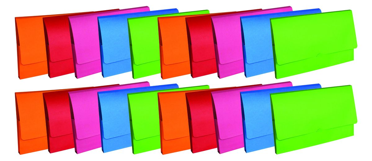 Files 20 Pack Rainbow Assorted Document Wallets. | Shop Today. Get it ...