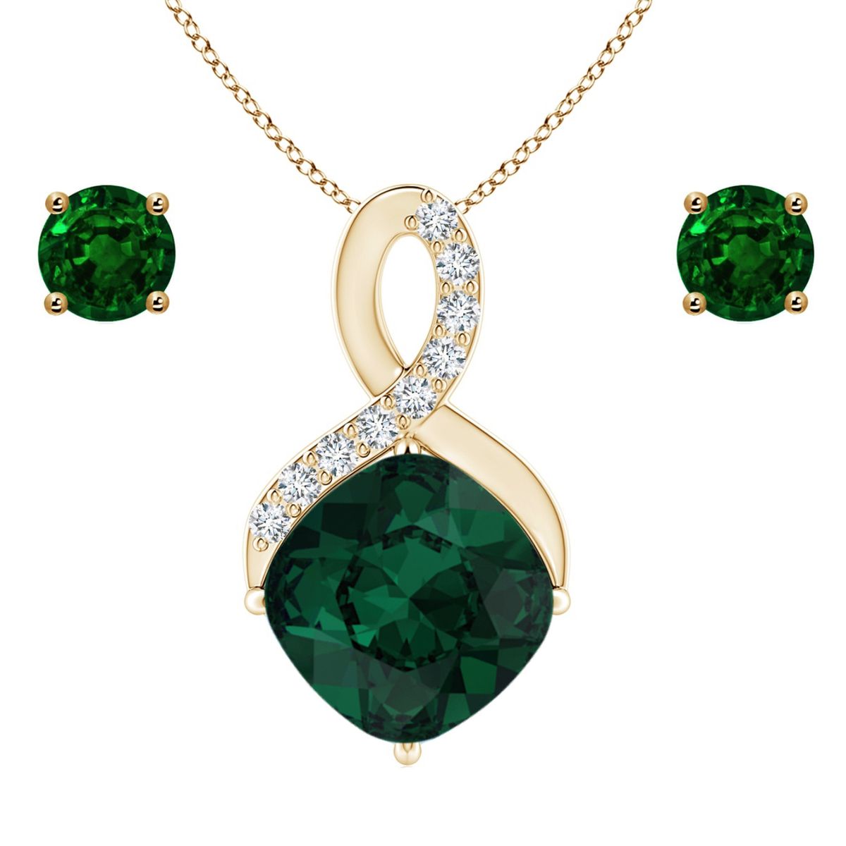 Civetta Spark Maya Jewellery Set - Emerald Crystal Gold | Shop Today ...