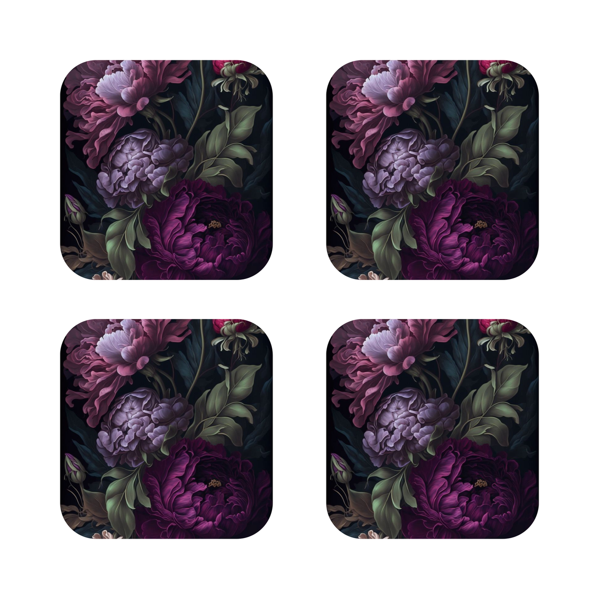 Custom Printed Purple Flower wooden Coasters | Shop Today. Get it ...