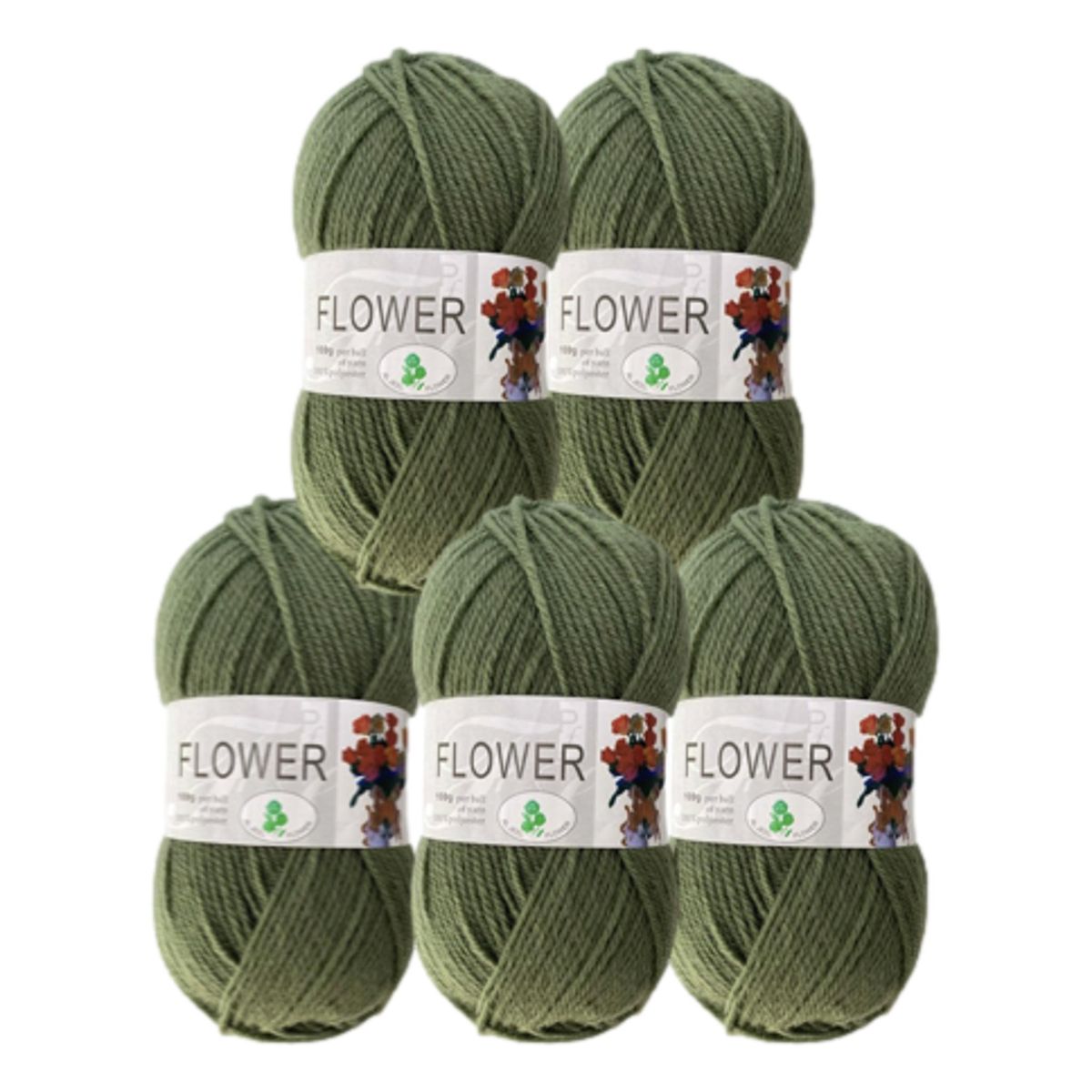 Double Knitting Polyester Yarn 100g (Pack of 5) Hunter Green | Shop ...