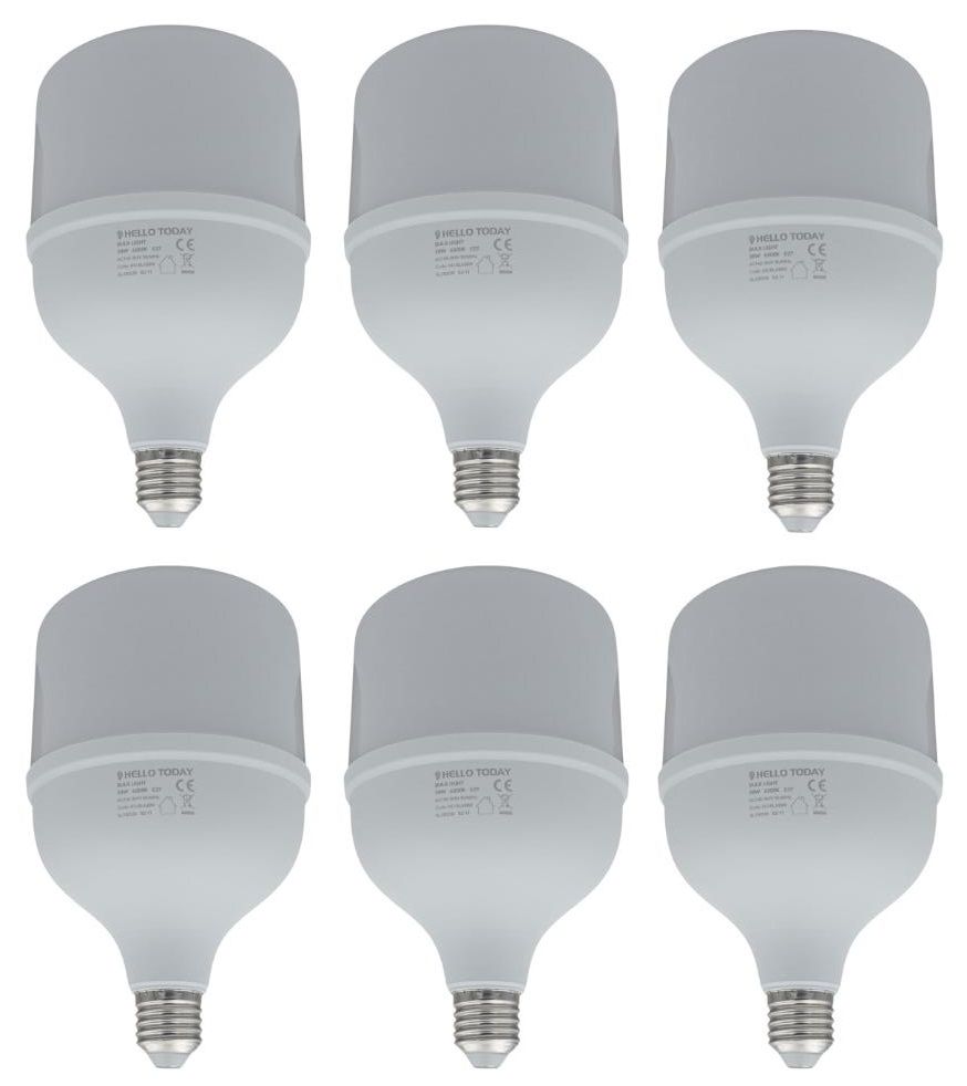 Hello Today E27 LED Light Bulb 38W Cool White - 6 Pack | Shop Today ...