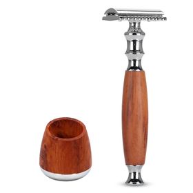 Wood Grain Double Edge Safety Razor With Stand | Shop Today. Get it ...