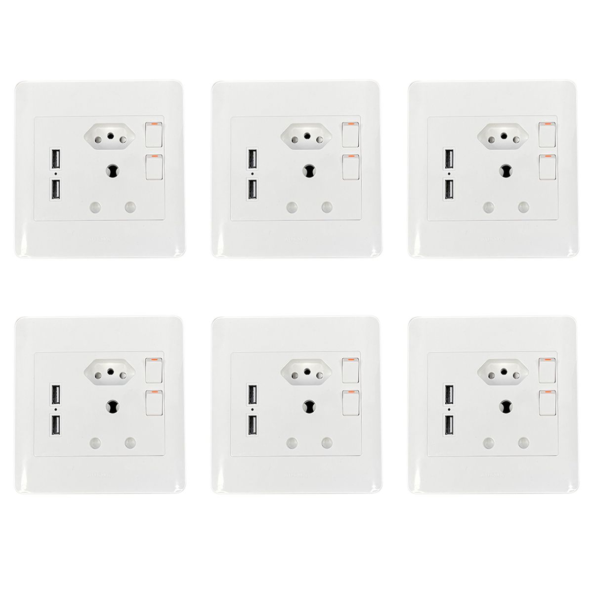 AUSMA 6 Pack Double Wall Socket with 2USB | Shop Today. Get it Tomorrow ...