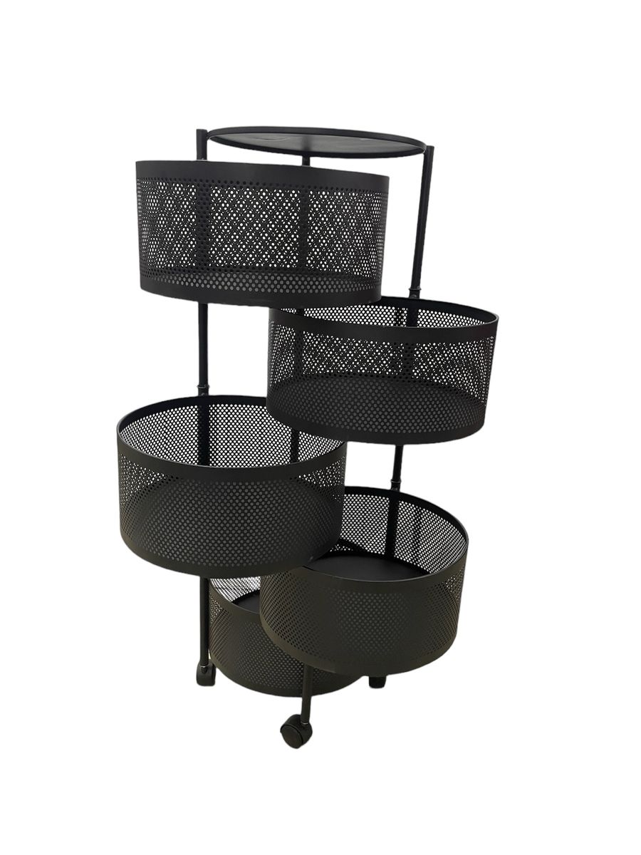 5 Tier Rotatable Mobile Metal Storage Trolley Rack | Shop Today. Get it ...