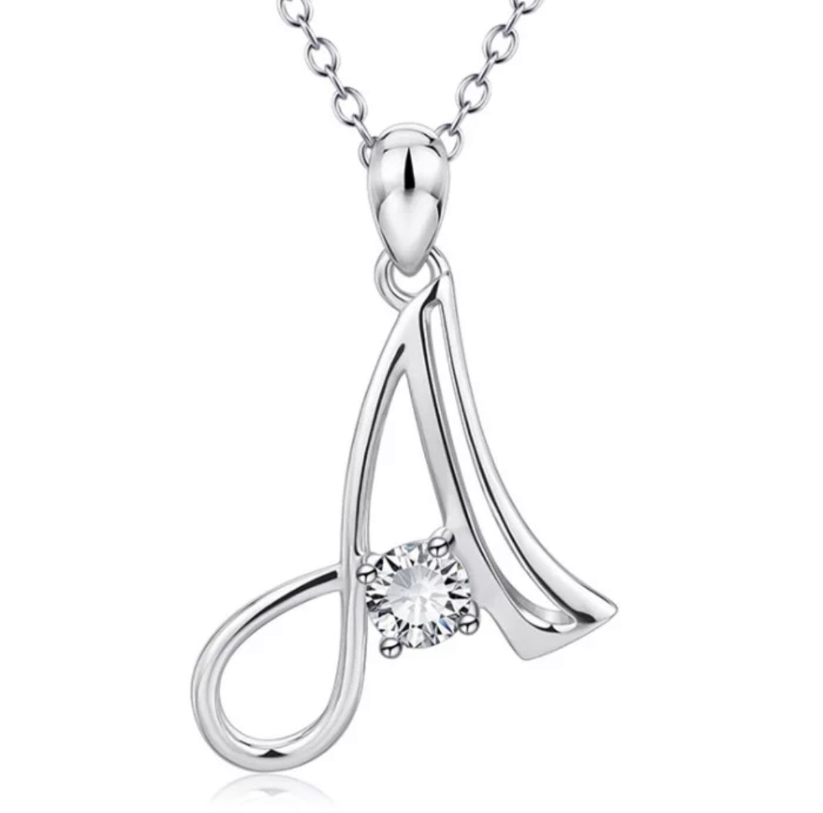 S C Fairytale Personalised Alphabet Initial Letter Zircon Necklace