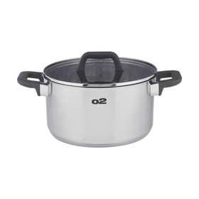 O2 Stainless Steel 24cm Casserole Pot With Lid | Shop Today. Get it ...