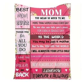 Blanket - a Special Gift for Mom - Best Mom Ever - Pink 120 cm x 165 cm ...