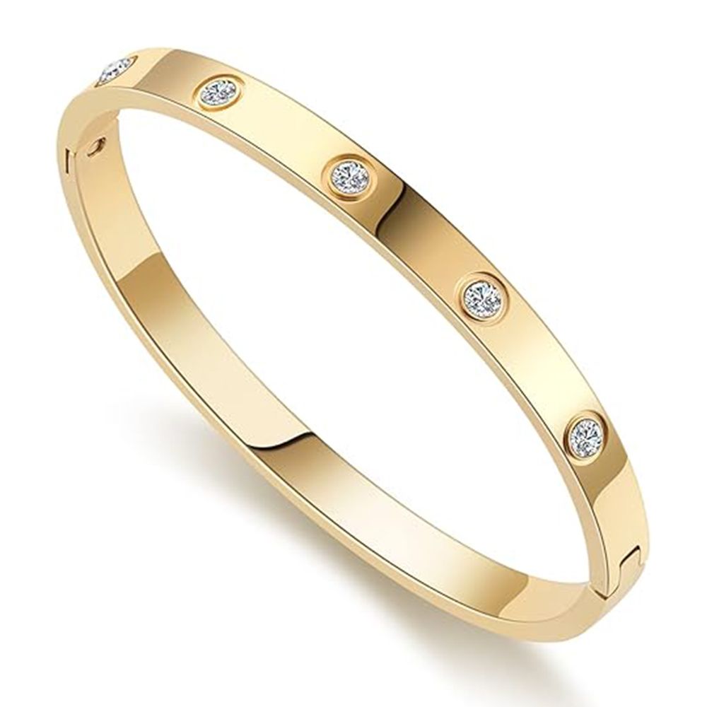 Gold Bracelets for Women Friendship Love Bangle Bracelets Cubic ...