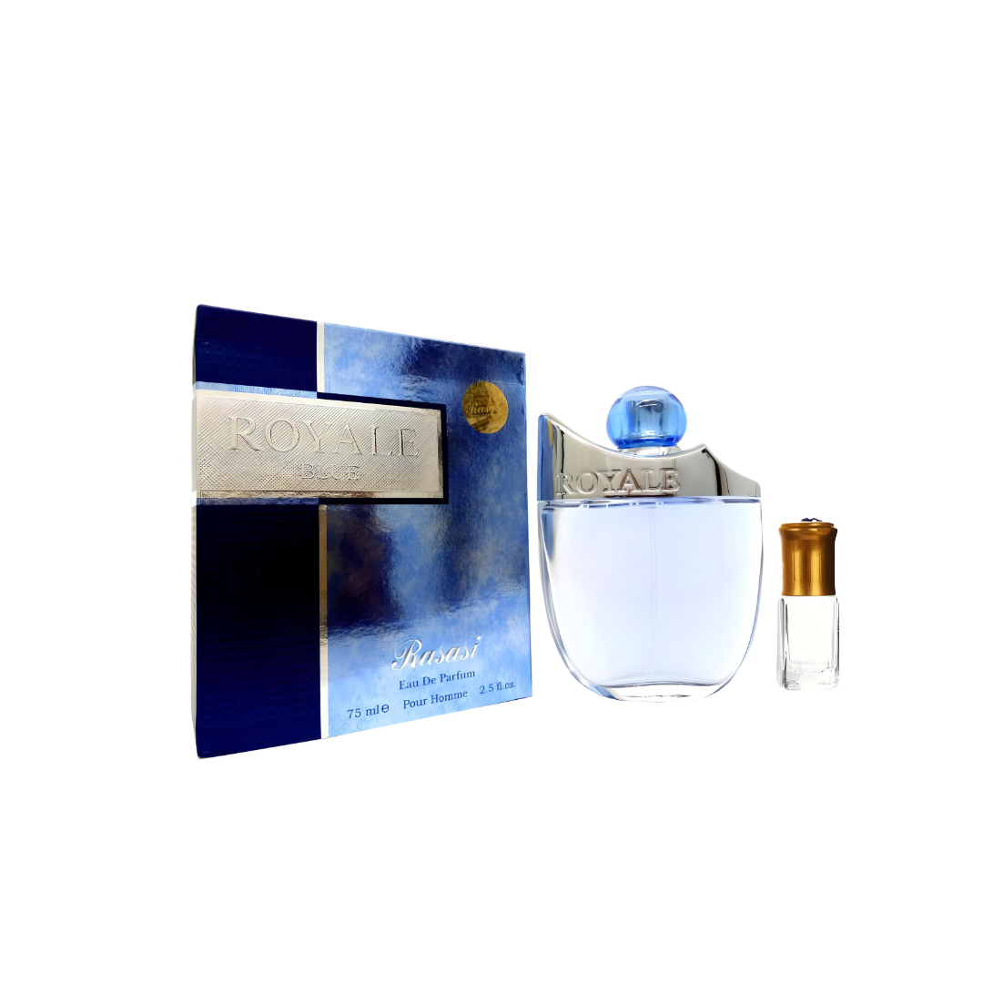 Royale Blue by Rasasi Eau de Parfum for Men - 75ml + Perfume Oil | Shop ...