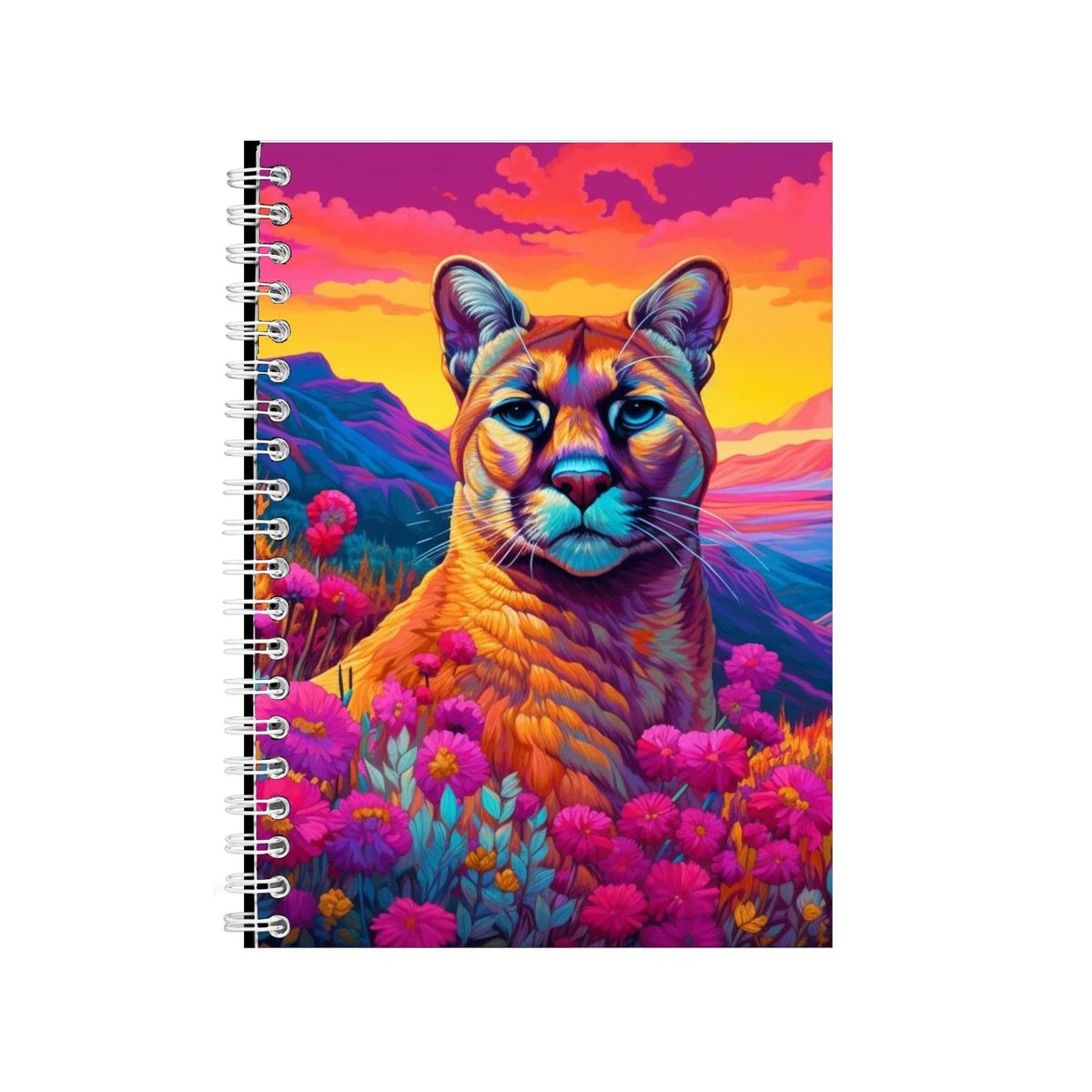 Mountain Lion Yellow Tulips Neon Notebook Animal Gift Idea Notepad Pad ... Mountain Lion Yellow Tulips Neon Notebook Animal Gift Idea Notepad Pad ...