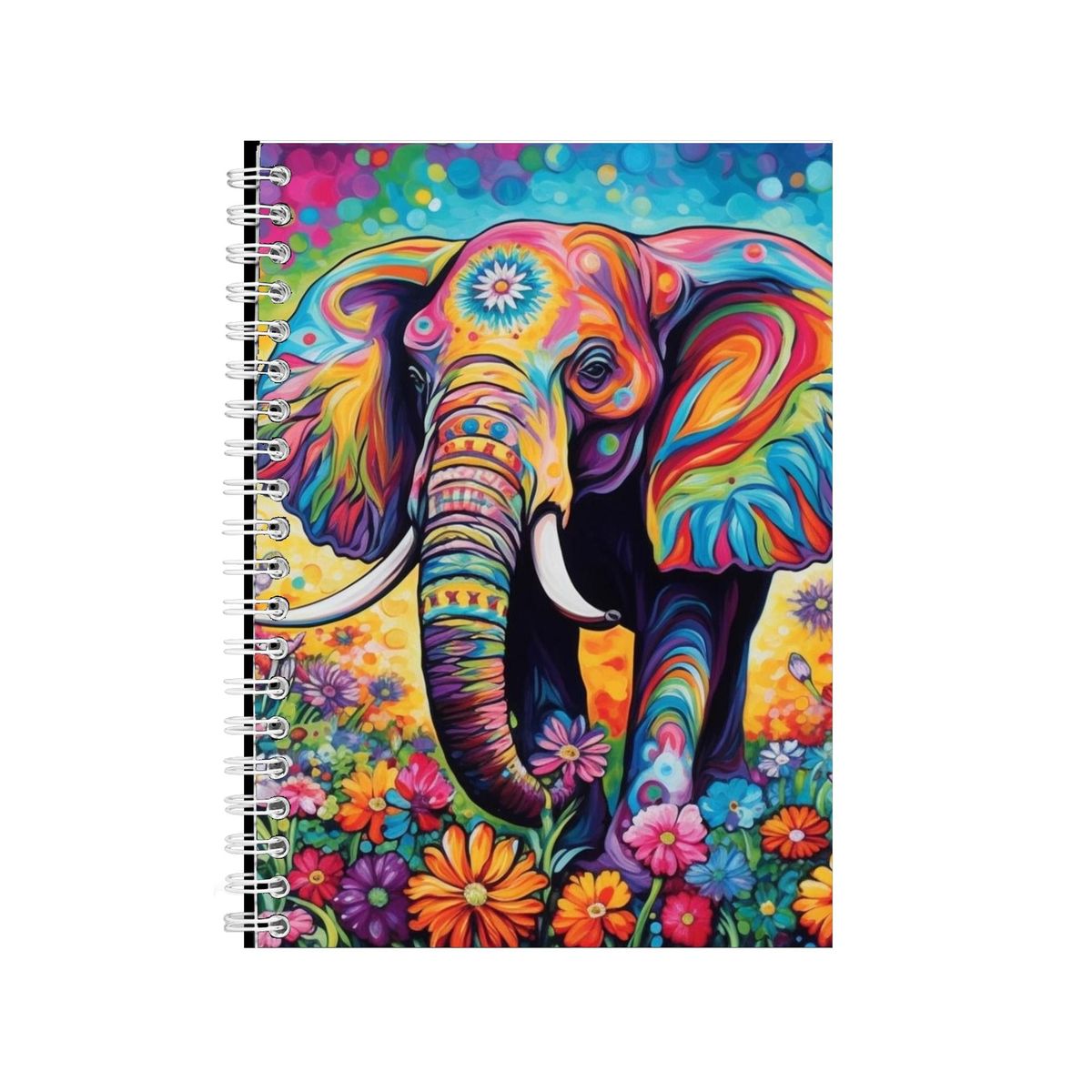 Cute Elephant Daisies Rainbow Neon Notebook Gift Idea Notepad Pad 71 ...