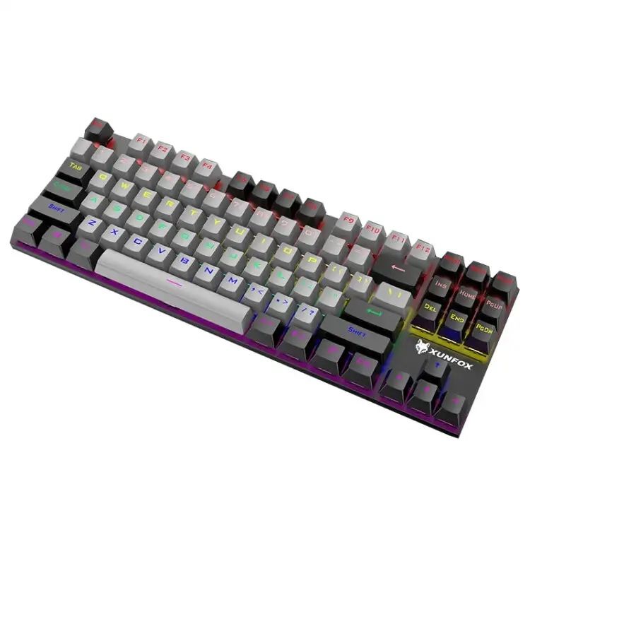 XUNFOX K80 87-key Mechanical gaming Keyboard Blue Switch Compact Wired ...