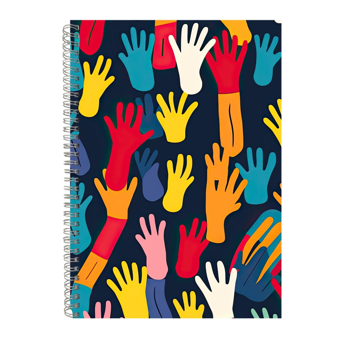 Hands A4 Notebook Spiral and Lined Back To School Graphic Notepad Gift ...