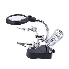 Professional Helping Hand Magnifier LED Light with Soldering Stand ...