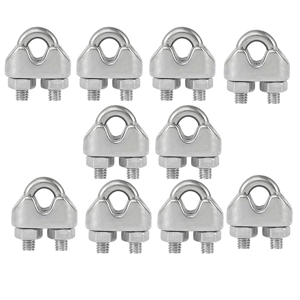 Tool DIY Heavy Duty U-Shaped Stainless Steel Wire Cable Clamps 10pc - 2 ...