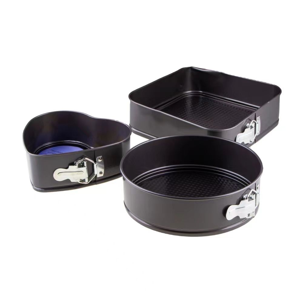 Non-Stick Steel Heart Round Square Shape Baking Cake Mould - 3-Piece ...